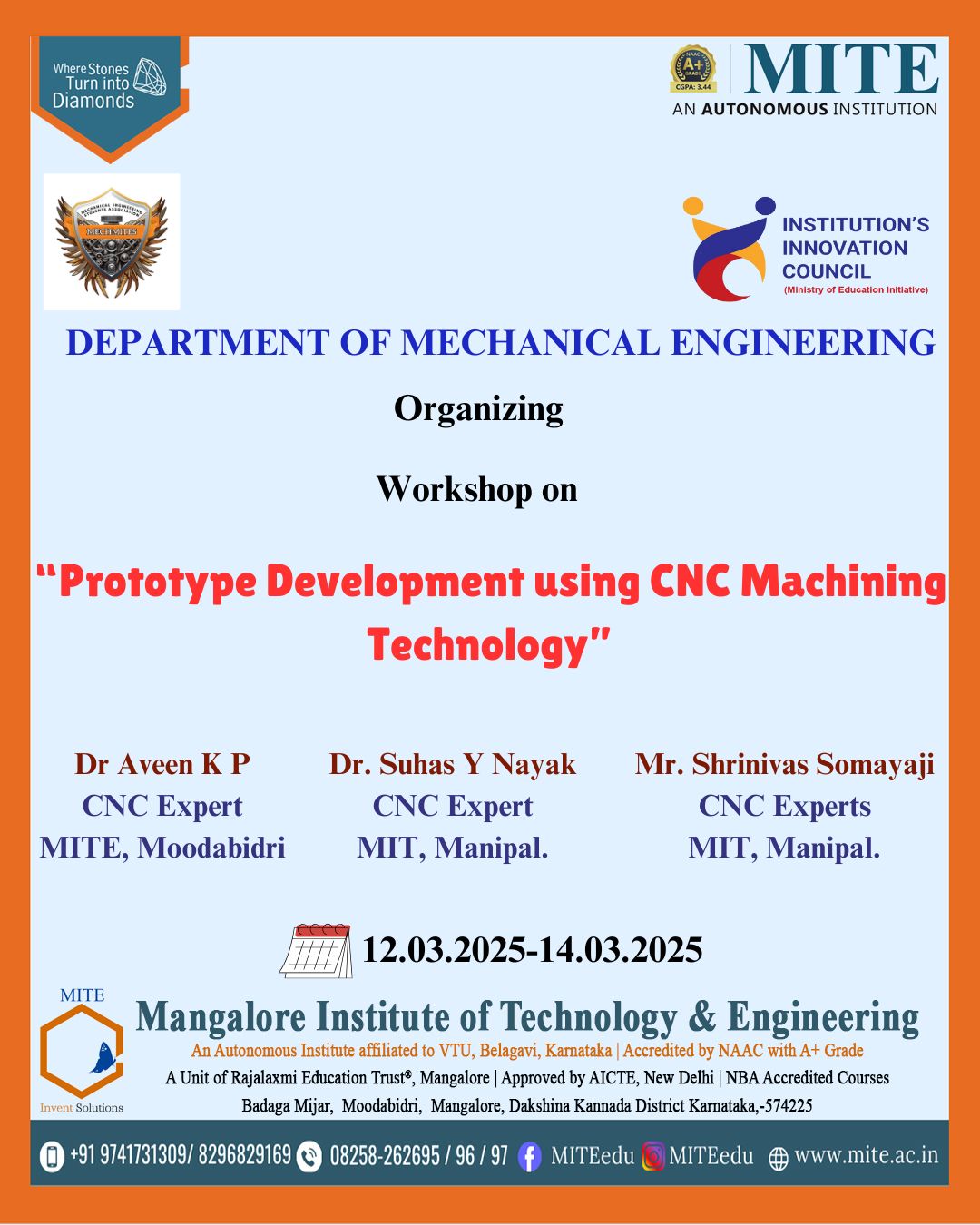3 Days Workshop on "Prototype Development using CNC Machining ...