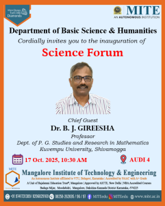 Inauguration of Science forum - Mangalore Institute of Technology ...